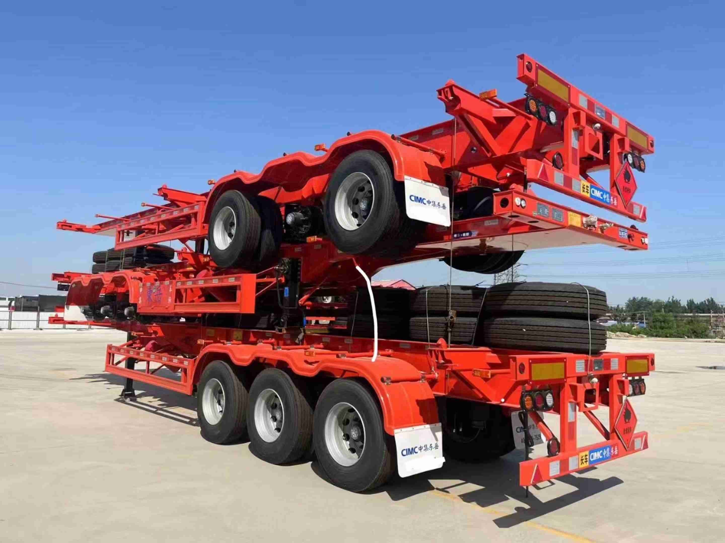 CIMC 3 Axle 20FT 40ft Container Skeleton Trailer Semi Trailer