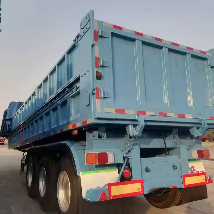 CIMC High Strength Steel 3-Axle Dump Trailer Side Dump Semi-Truck with ...